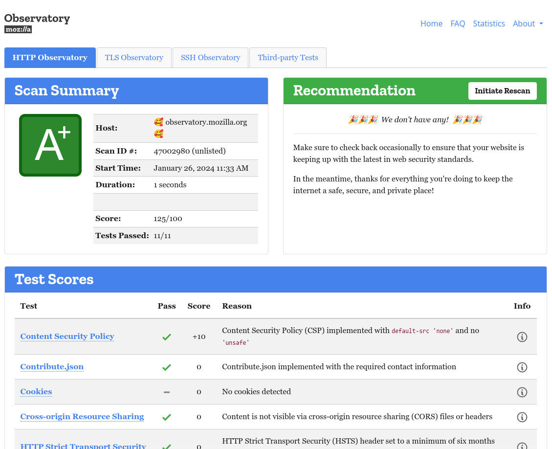 Enhancing website security with Mozilla HTTP Observatory